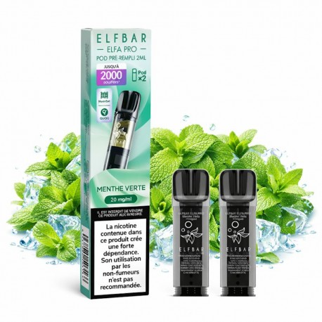 Cartridge Elfbar ELFA Pro Green Mint – balení 2 ks - LIQUA Online